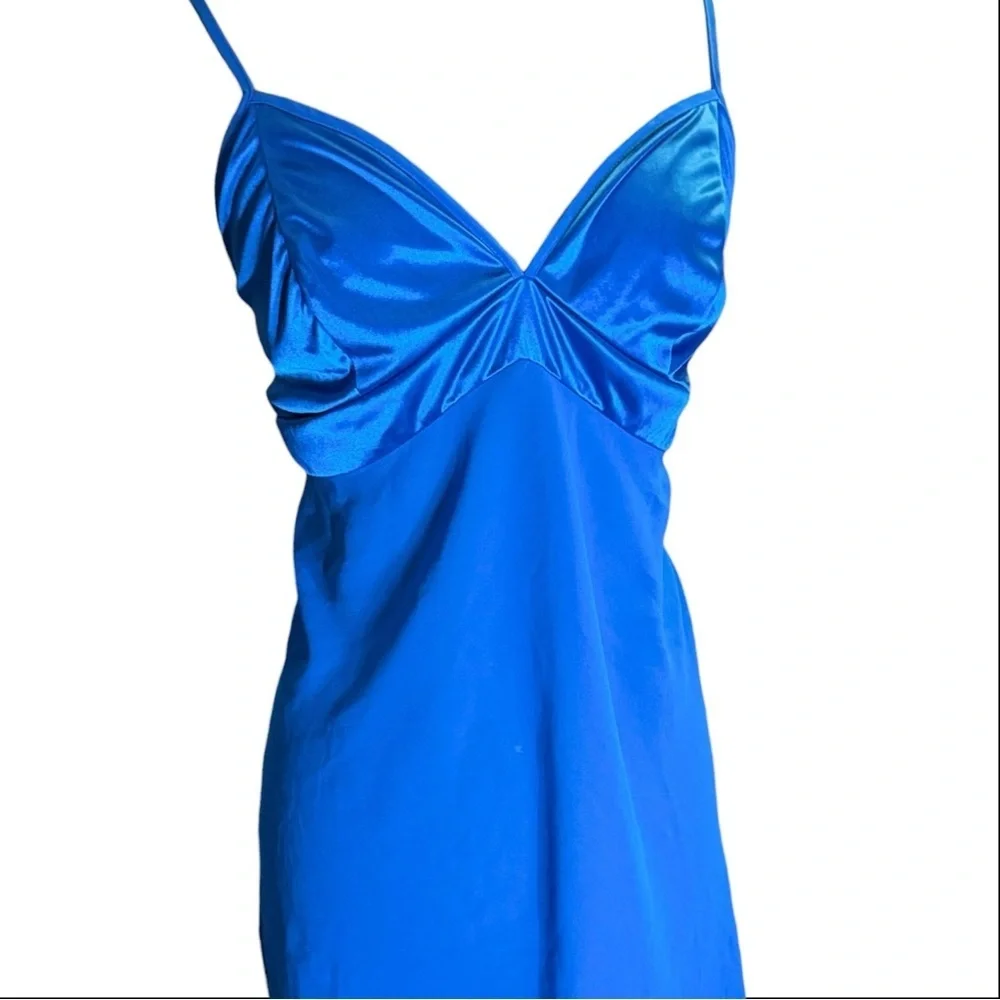 Lane Bryant | Dresses | Blue Satin Sheer Slip Dress | Poshmark